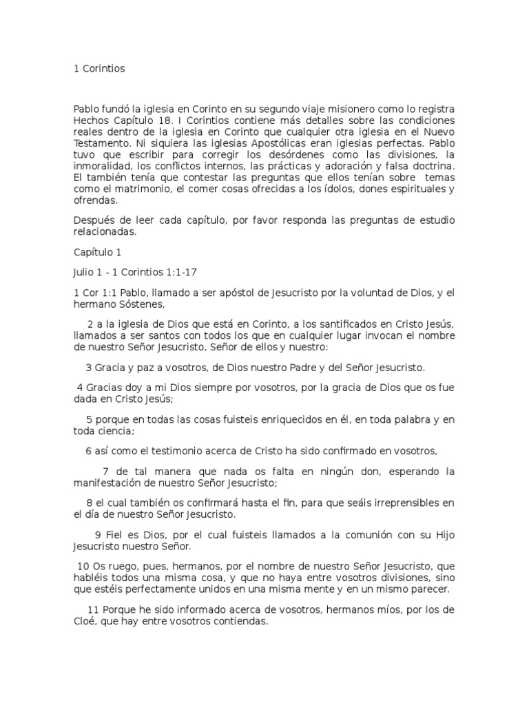 1 Corintios | PDF | Primera epístola a los corintios | Cristo (título)