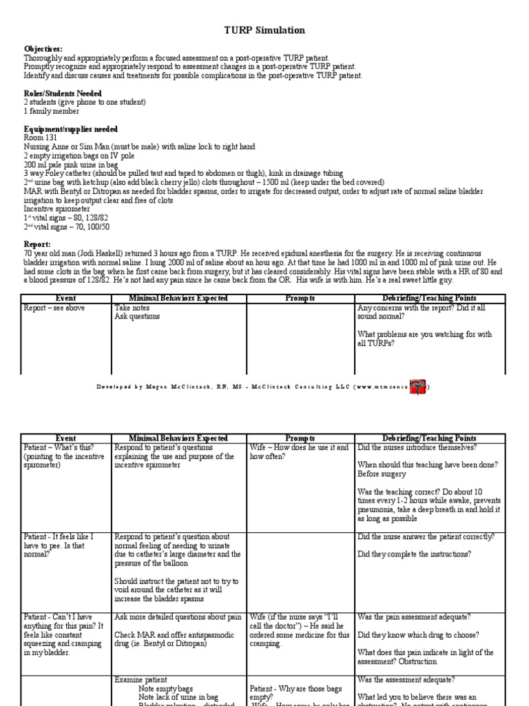 TURP Simulation | PDF | Catheter | Surgery