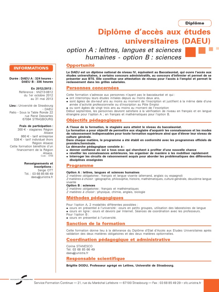 Unistra - Daeu (A) | PDF | Langue française | Pédagogie
