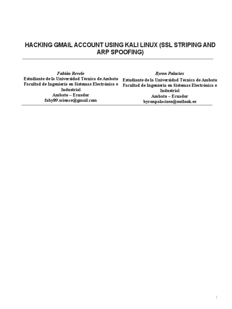 Hacking GMAIL Account Using Kali Linux | PDF | Gmail | Contraseña