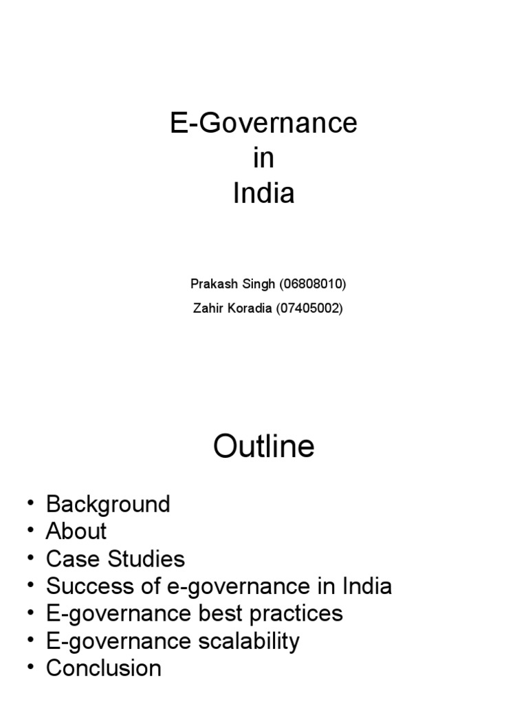 E-Governance in India: Case Studies and Best Practices | PDF | E ...