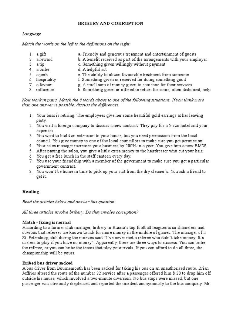 Bribery and Corruption | PDF | Bribery | Government