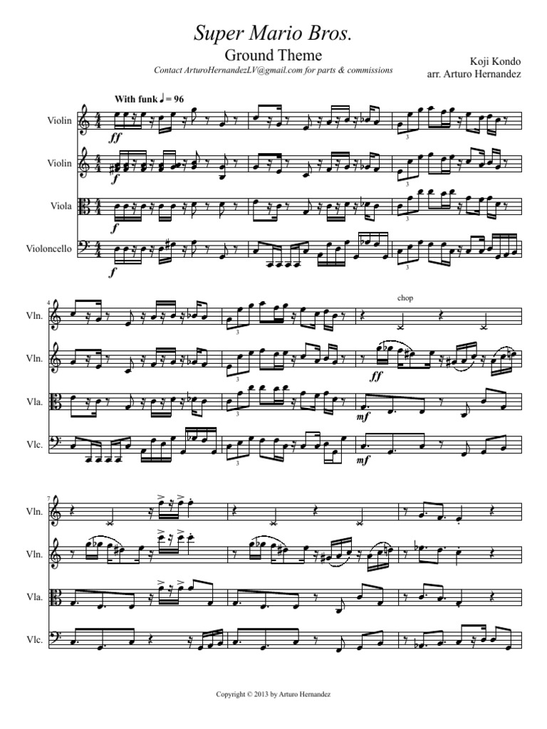 Super Mario Bros - Ground Theme | PDF | Nintendo Games | Video Game ...