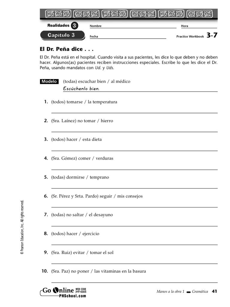Spanish Worksheet Homework | PDF