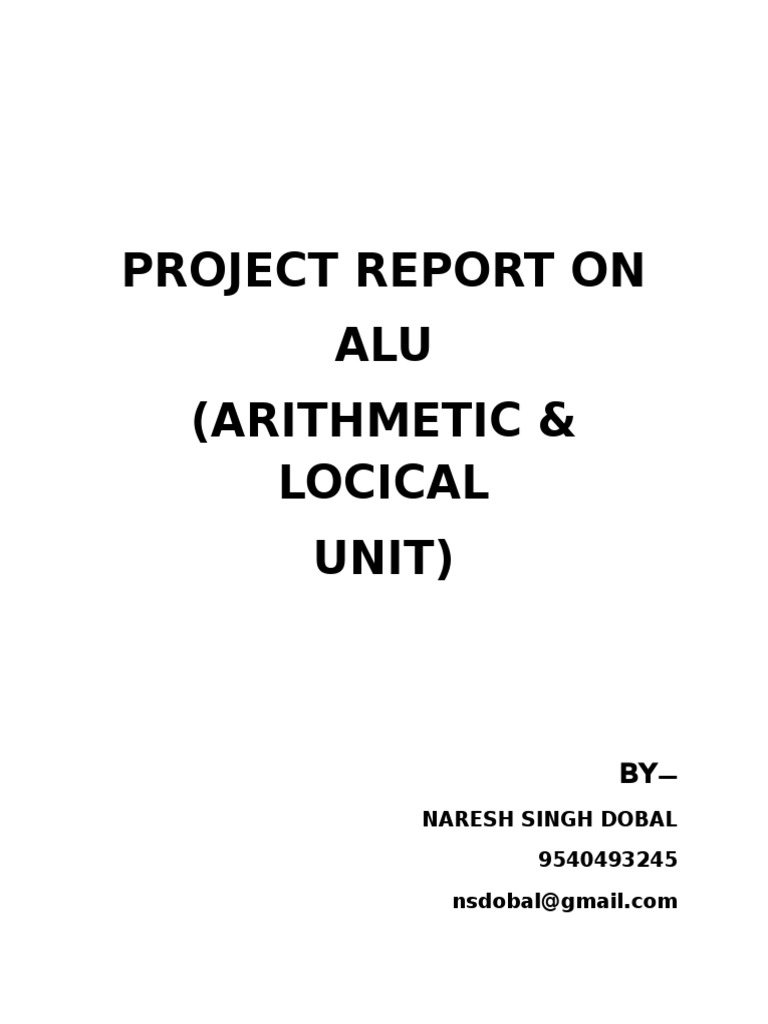 Project Report Arithmetic Logic Unit (ALU) | PDF | Vhdl | Central Processing Unit