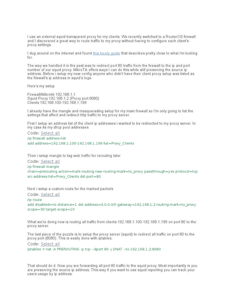 I Use An External Squid Transparent Proxy For My Clients | PDF | Proxy ...