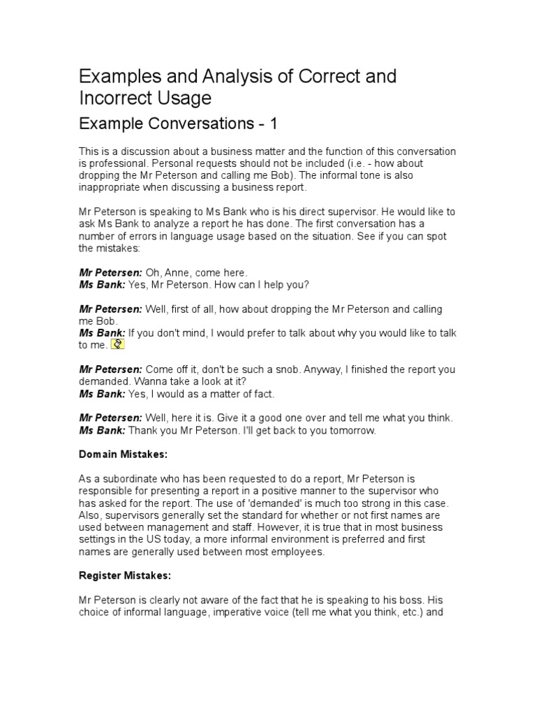 Business English Conversation Examples | PDF | Conversation | Customer