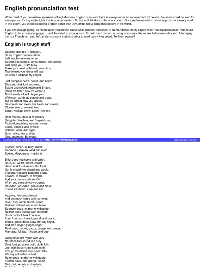 English Pronunciation Test | PDF | English Language | Human Communication