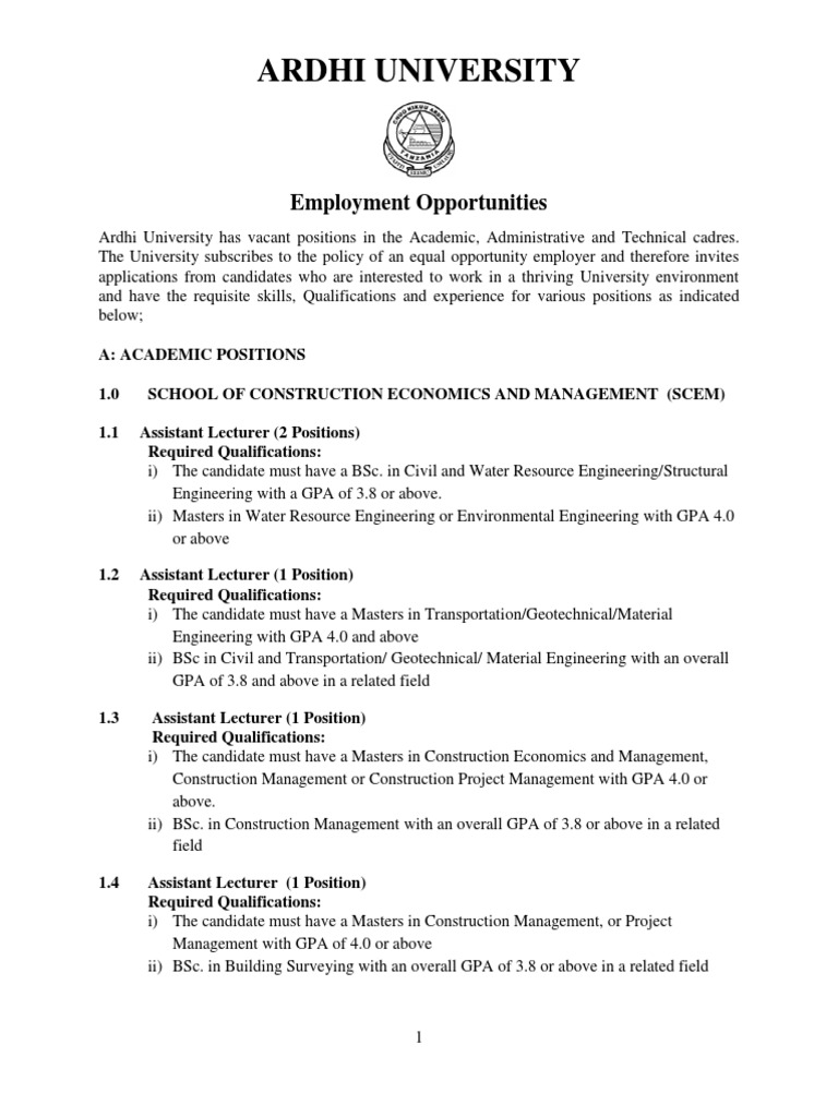 Job Advert - ARU | PDF | Academic Degree | Geomatics