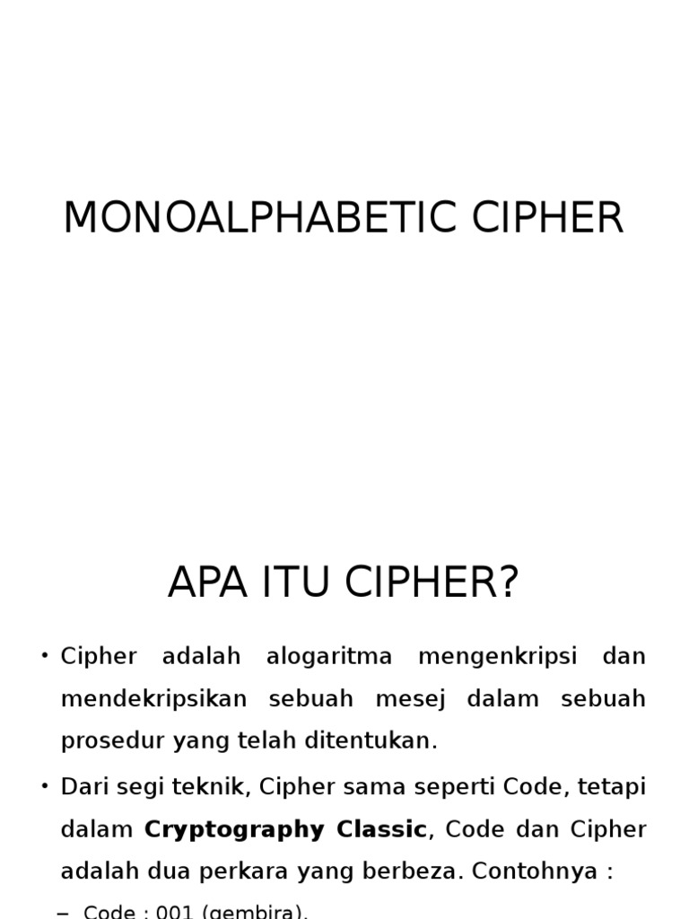 Monoalphabetic Cipher | PDF