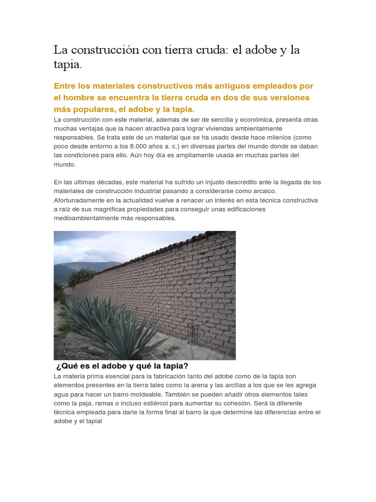 La Construcción Con Tierra Cruda | PDF | Ropa | Science