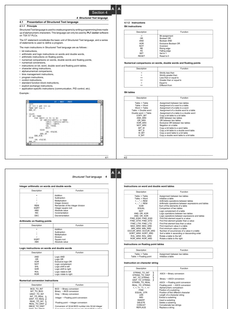 PL7 - Structured Text Language | Download Free PDF | Collation ...