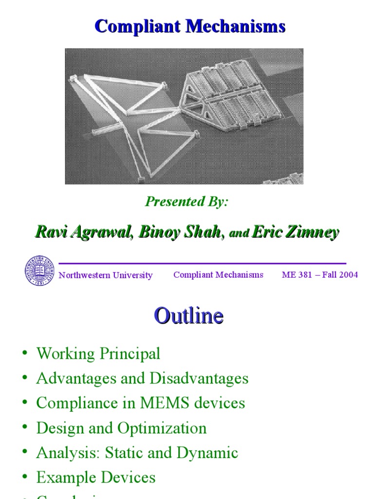 Compliant Mechanisms Overview and Design | PDF | Mathematical ...