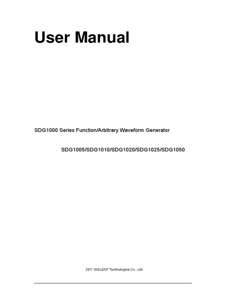 SDG1000 Series Function Generator User Manual | PDF | Frequency Modulation | Modulation