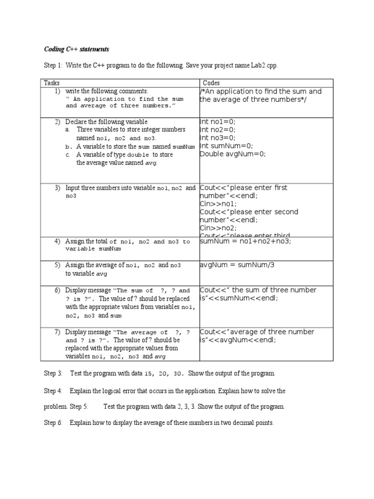 Lab 2 Pdf Integer Computer Science Variable Computer Science 