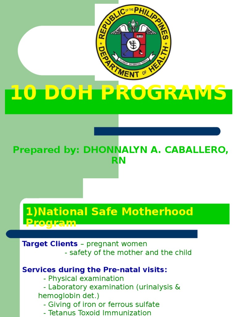 10 DOH programs.ppt | Diabetes Mellitus | Tuberculosis