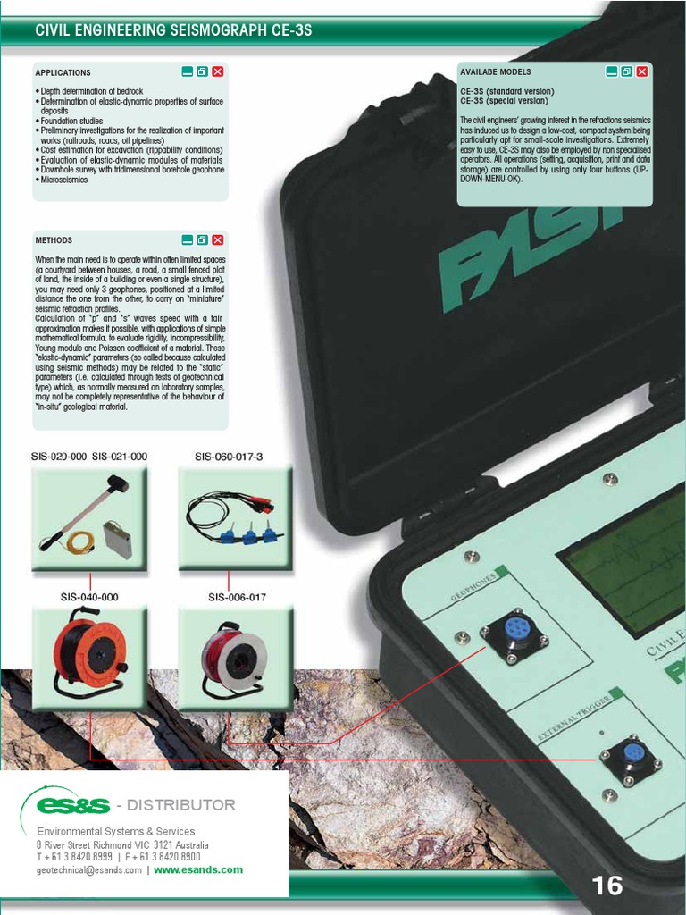 ESS PASI SEISMIC CivilEngineering Seismograph CE-3S | PDF | Seismology ...