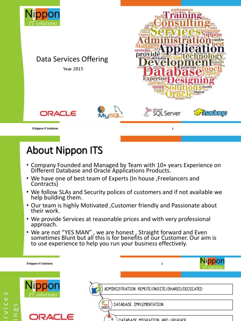 Data Services Offering 2015 | PDF | Oracle Database | Databases