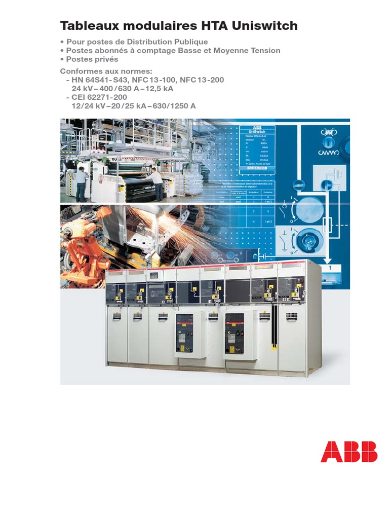 Tableaux modulaires HTA Uniswitch | Réseau électrique | Équipements ...