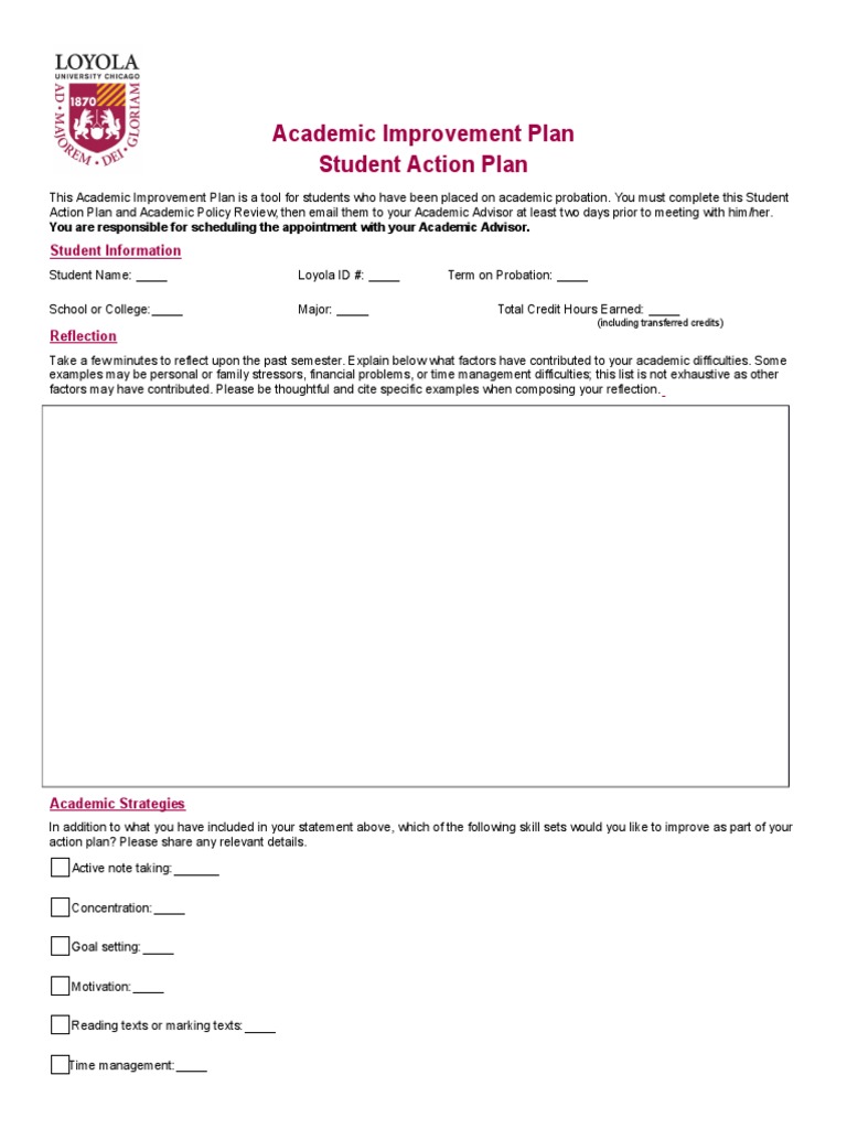 Academic Improvement Plan Fall 2014 | PDF | Course Credit | Academic Term