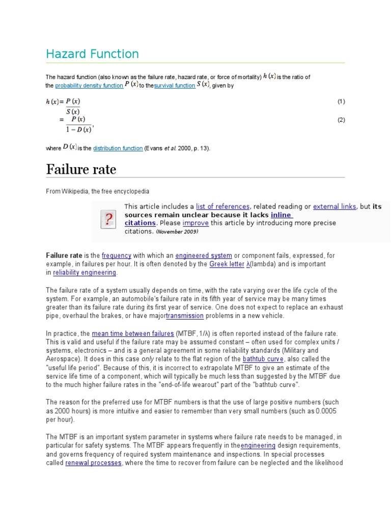 Hazard Function | PDF | Applied Mathematics | Analysis