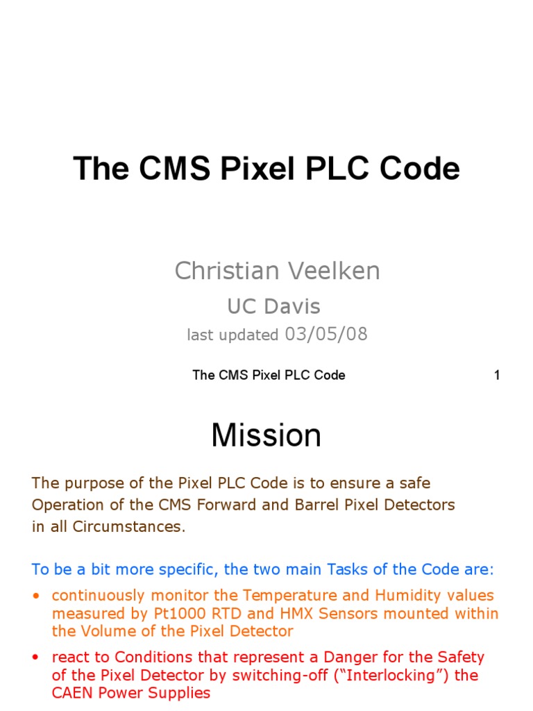 The CMS Pixel PLC Code: Christian Veelken | Download Free PDF | Parameter (Computer Programming ...