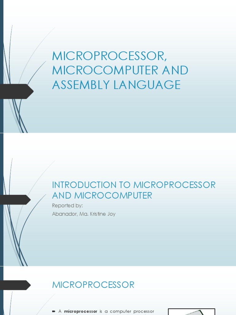Microprocessor, Microcomputer and Assembly Language | PDF | Central Processing Unit | Microprocessor
