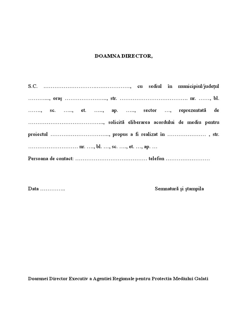 Doamna Director,: Doamnei Director Executiv a Agentiei Regionale pentru ...