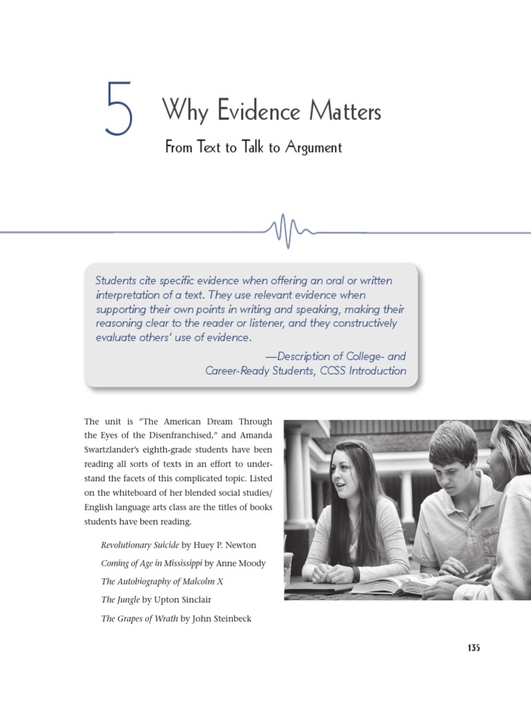 Why Evidence Matters: From Text To Talk To Argument | PDF ...