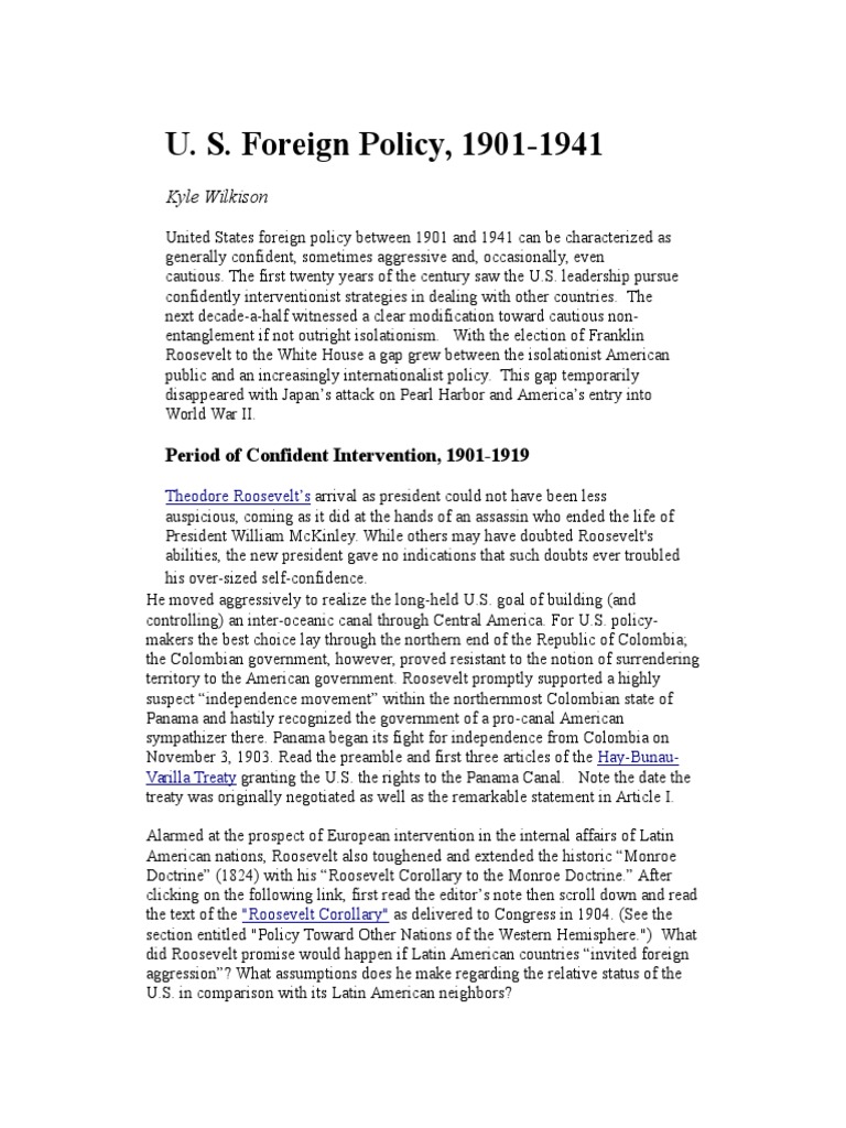 U. S. Foreign Policy, 1901-1941: Kyle Wilkison | PDF | Franklin D ...