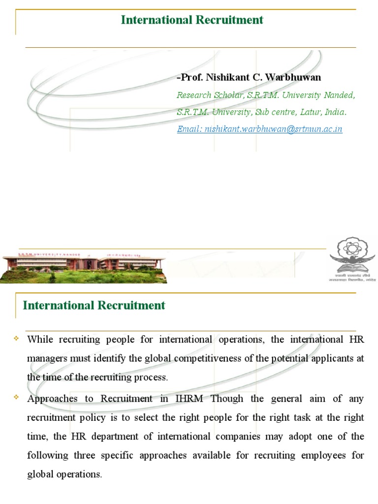 International Recruitment Approaches: A Comparison of Ethnocentric ...