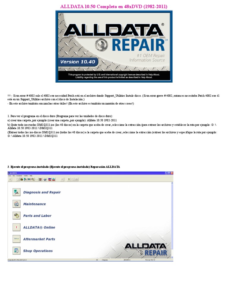 Alldata en Español 10.52 Intalación | Archivo de computadora | Point ...