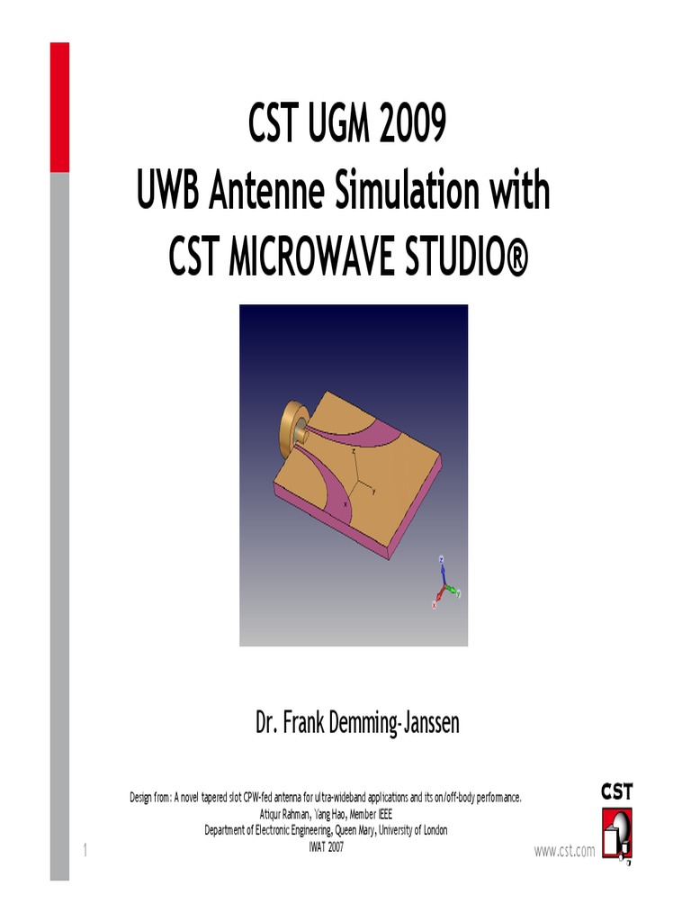 4 1 2 Uwb Antenne Simulation With CST Microwave Studio | PDF | Ultra ...
