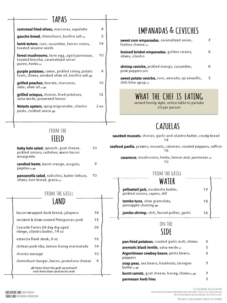 LeChon Dinner Menu | PDF