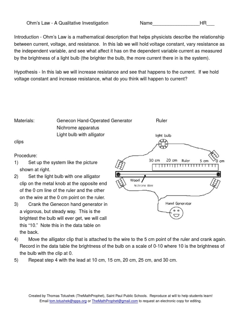 Ohm's Law Experiment Set | PDF | Electrical Resistance And Conductance ...