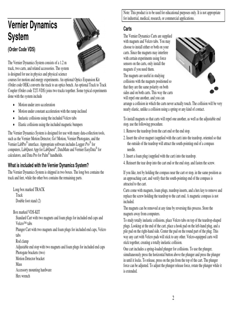 Vernier Dynamics System | PDF | Collision | Screw