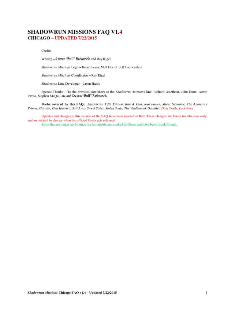 Shadowrun Missions Chicago FAQ v1.4 | PDF | Ownership | Property