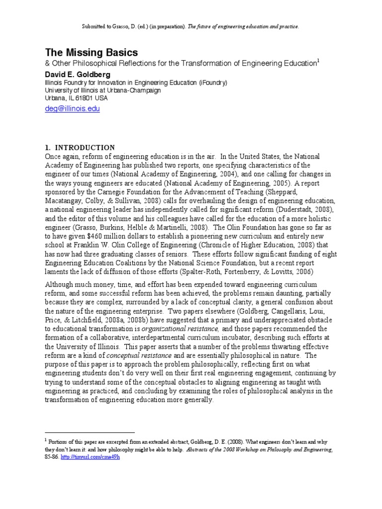 Goldberg The Missing Basics | Download Free PDF | Paradigm | Science