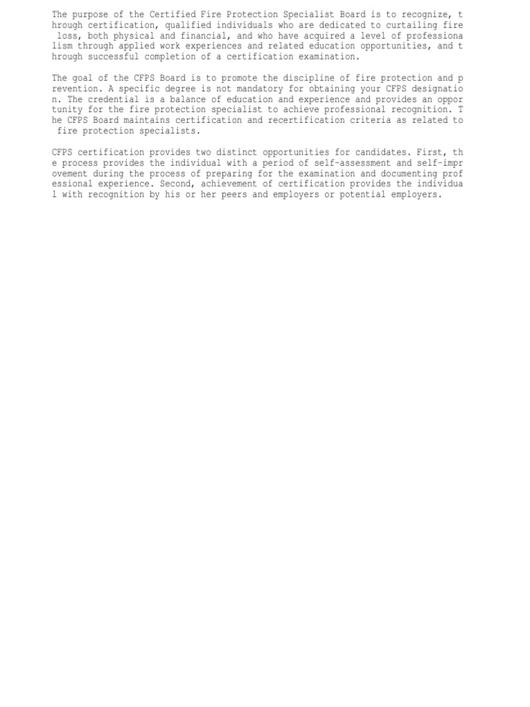 CFPS - Handbook | PDF | Career & Growth