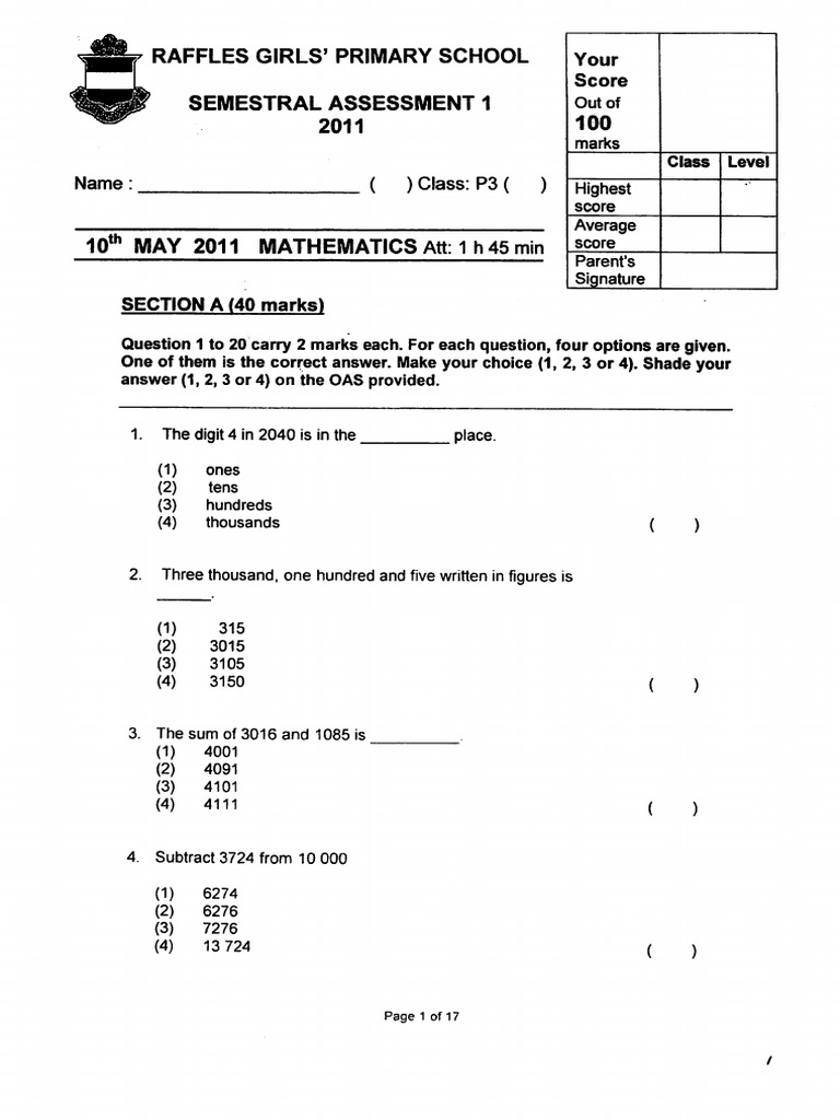 Math Test | PDF | Teaching Mathematics | Science