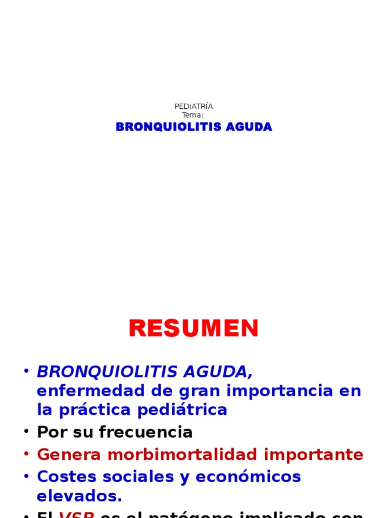 Bronquiolitis aguda en pediatría | PDF | Influenza | Epidemiología
