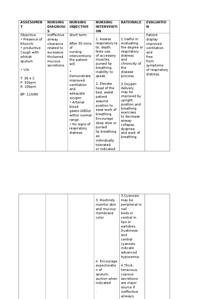 NCP For Bronchitis | PDF | Respiratory System | Respiratory Tract