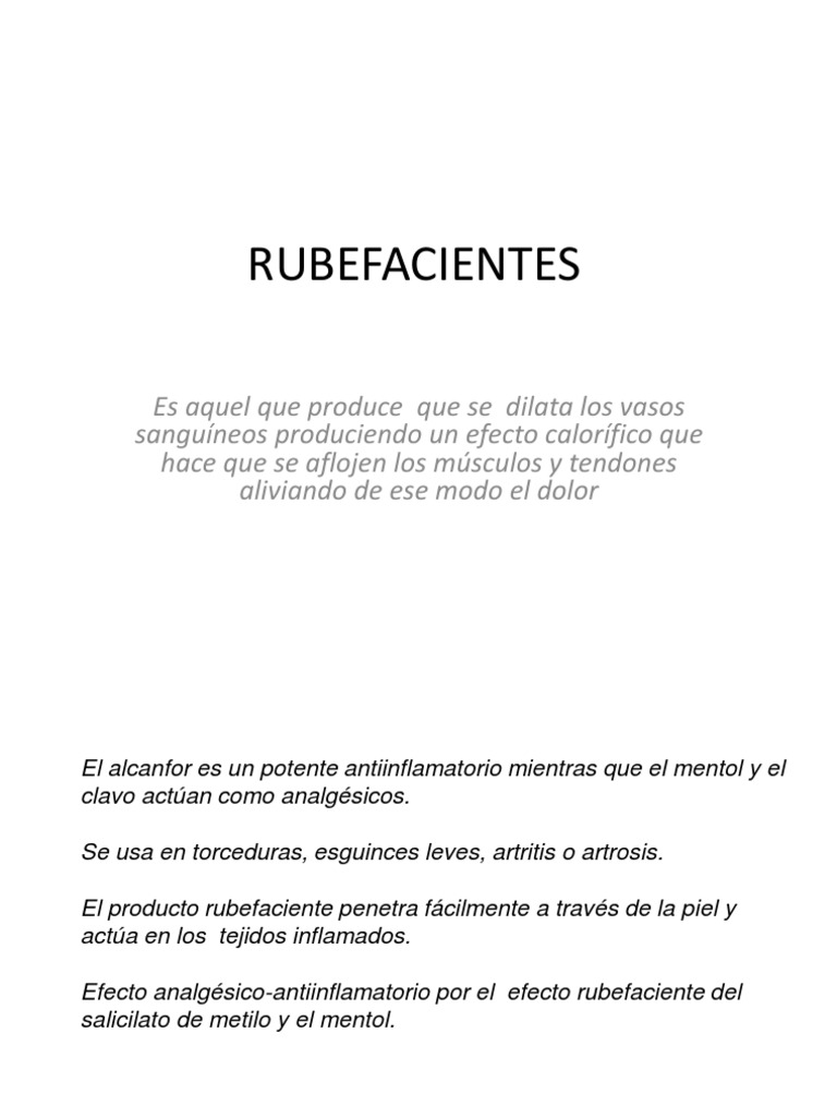 Rubefacientes | PDF | Receptor (Bioquímica) | Dolor