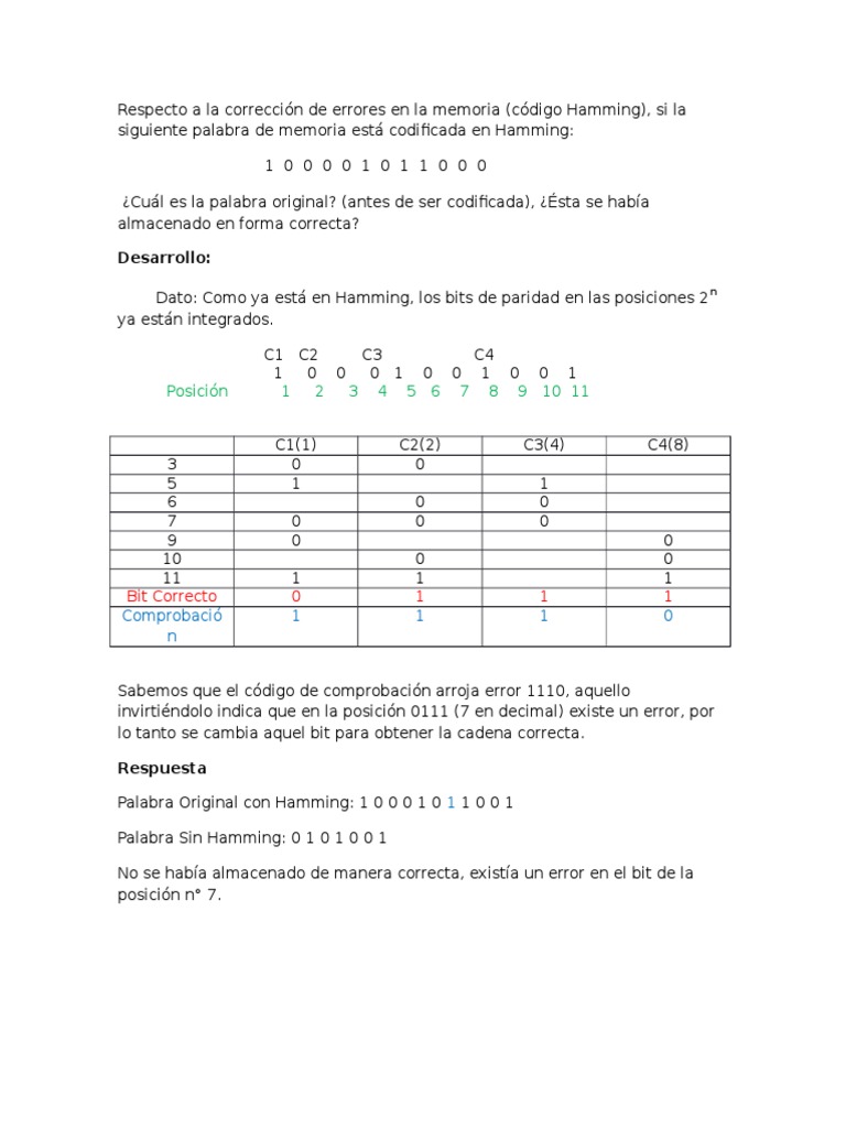 Ejercicios Hamming | PDF | Informática