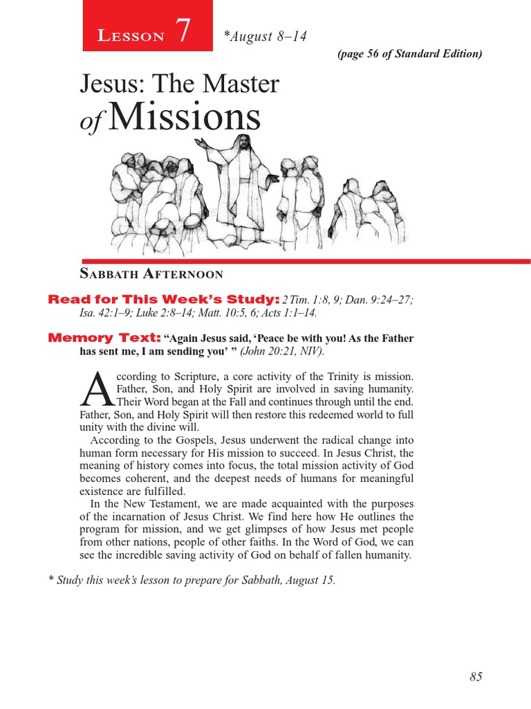 3rd Quarter 2015 Lesson 7 Teacher's Edition | PDF | The Gospel ...