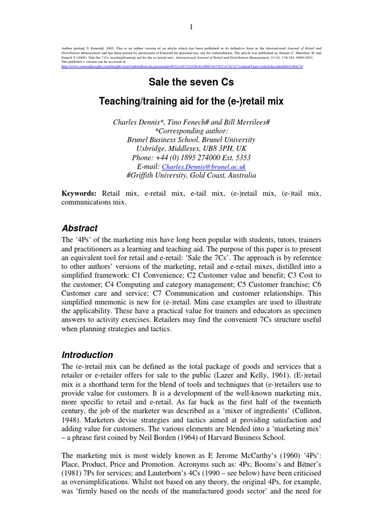 7cs of E-Retailing | PDF | Tesco | Retail