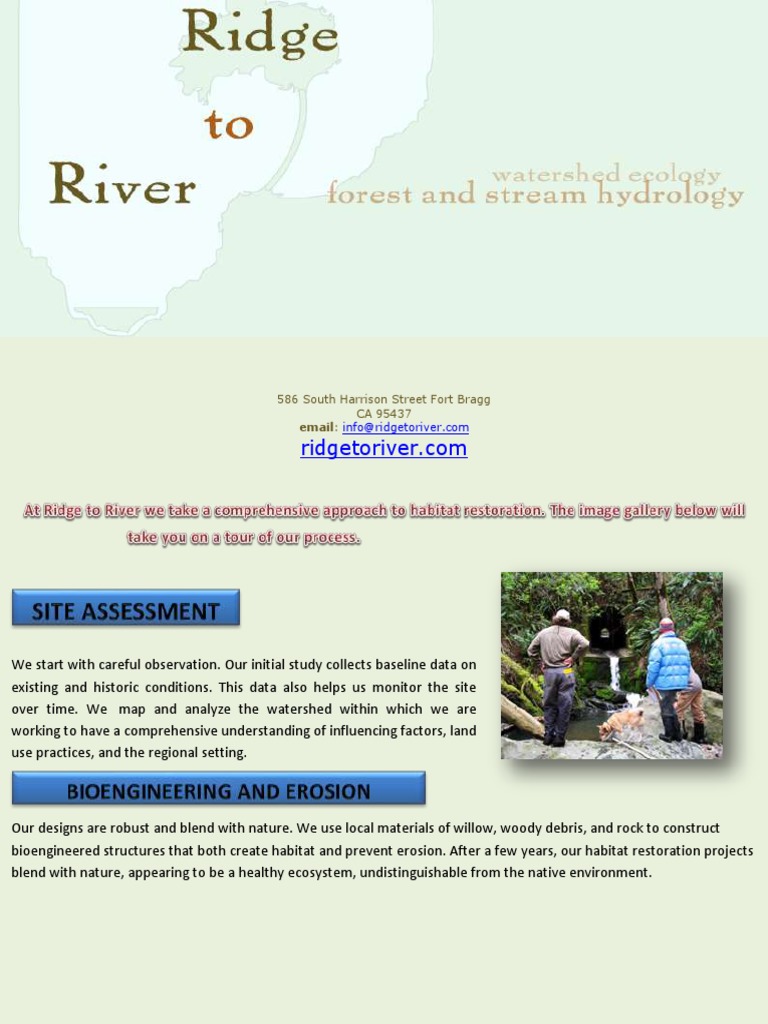 Ridge To River | PDF | Restoration Ecology | Water Quality