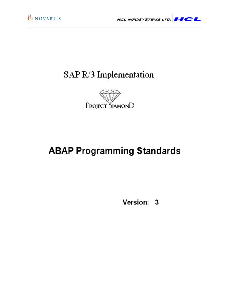 ABAP Programming Standards Document Ver 3343411325851709 | PDF | Parameter (Computer Programming ...