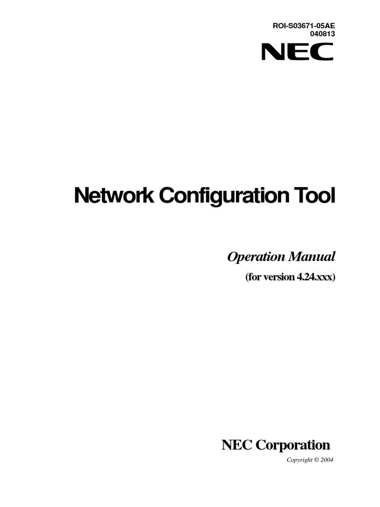 Netconfig Tool Oper Manual | PDF | Ip Address | Data Transmission