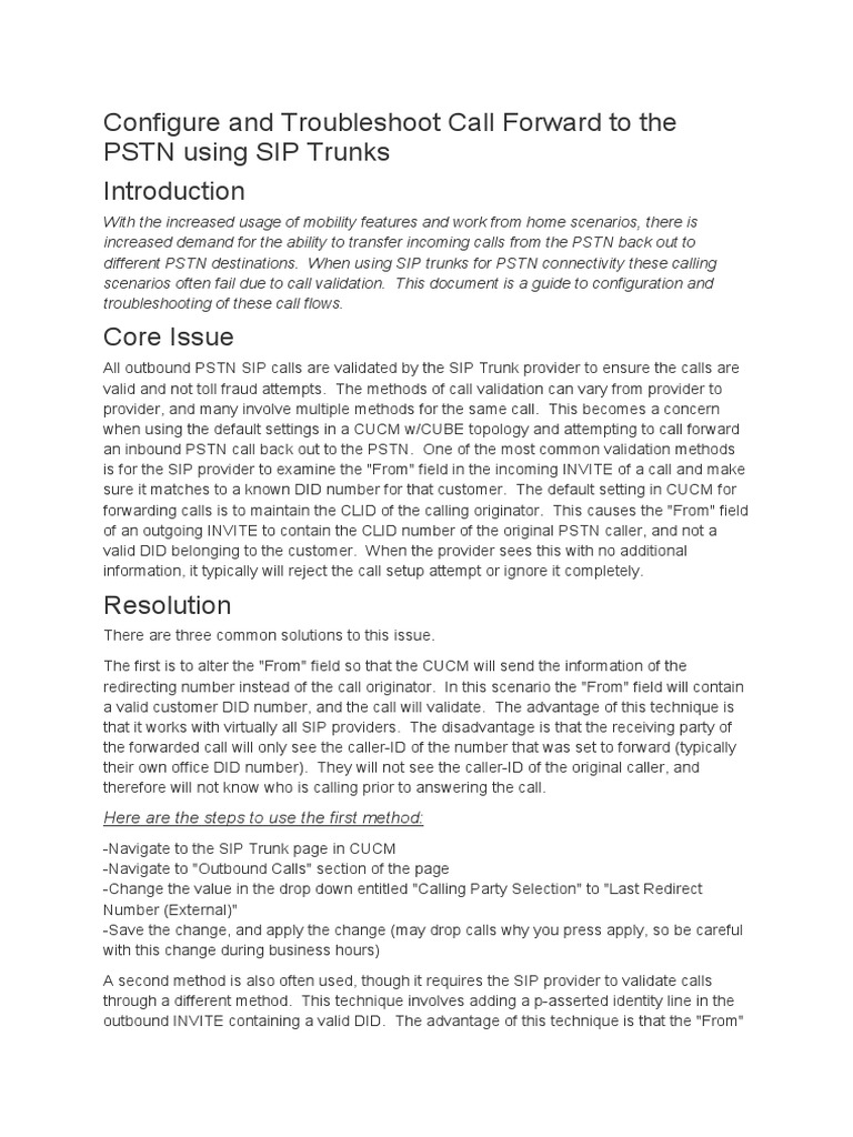 Sip Cucm Pdf Session Initiation Protocol Telephone